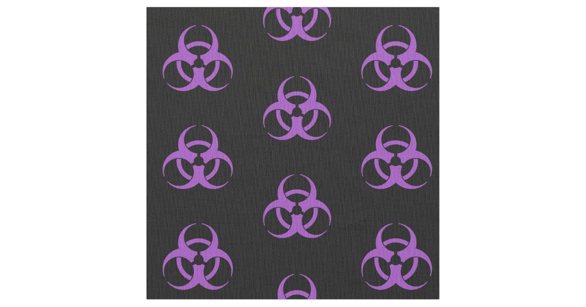 Purple Biohazard Symbol Fabric | Zazzle