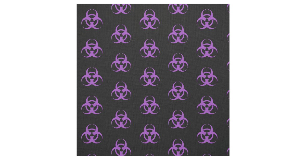 Purple Biohazard Symbol Fabric | Zazzle