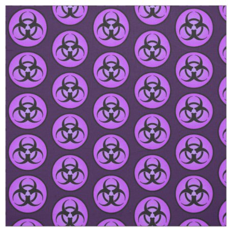 Purple Biohazard Symbol Fabric | Zazzle