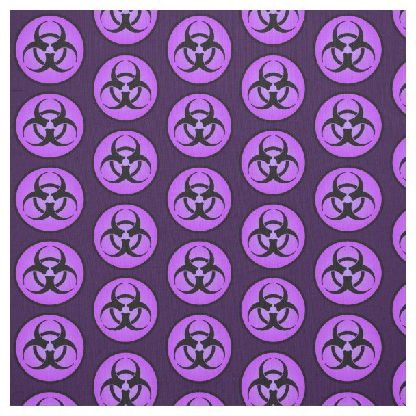 Purple Biohazard Symbol Fabric | Zazzle