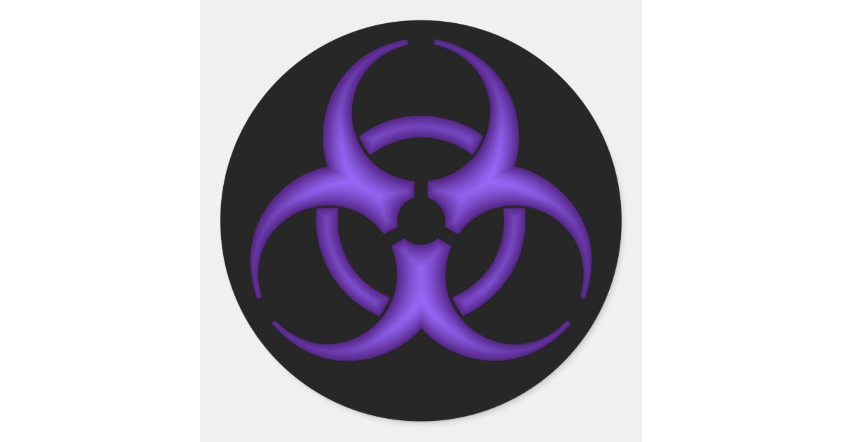 Purple Biohazard Symbol Sticker | Zazzle