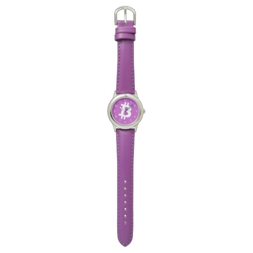 Purple Bitcoin Logo Symbol Cryptocurrency Watch | Zazzle