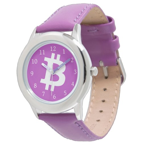Purple Bitcoin Logo Symbol Cryptocurrency Watch | Zazzle