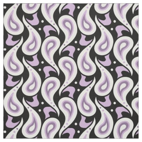 Retro Purple Paisley Pattern Fabric | Zazzle