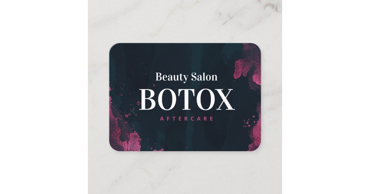 Purple Black Botox Aftercare Business Card | Zazzle