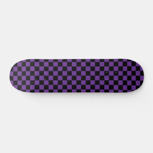Purple & Black Checkerboard Skateboard | Zazzle