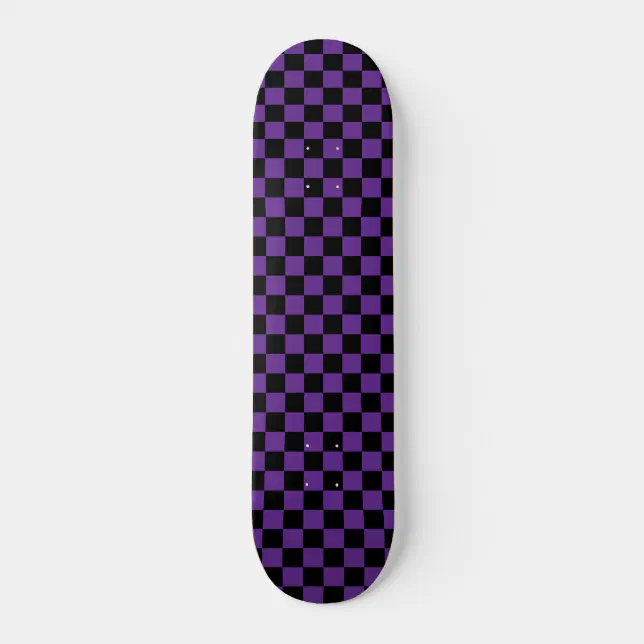 Purple & Black Checkerboard Skateboard | Zazzle