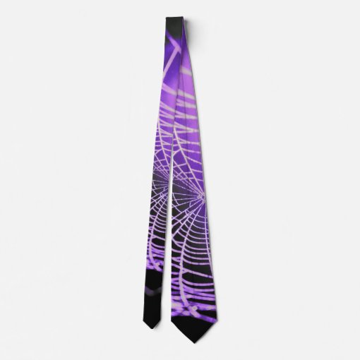 Purple Black Creepy Spooky Spider Web Neck Tie | Zazzle
