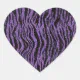 Purple Black Glitter Zebra Print Heart Sticker | Zazzle