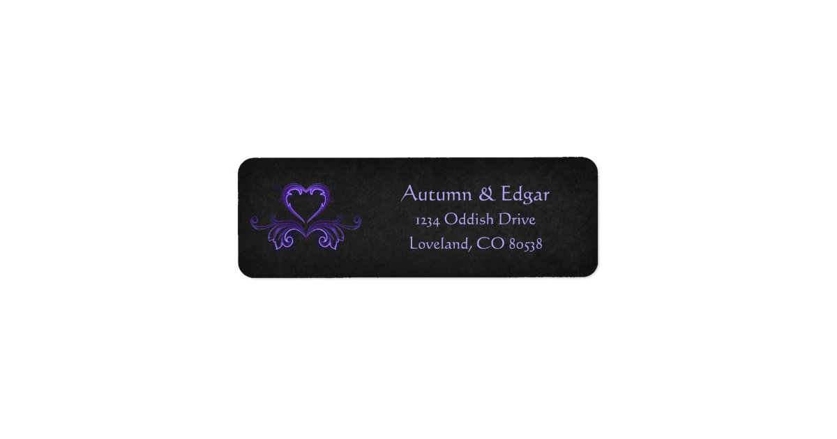 Purple Black Gothic Wedding Label | Zazzle