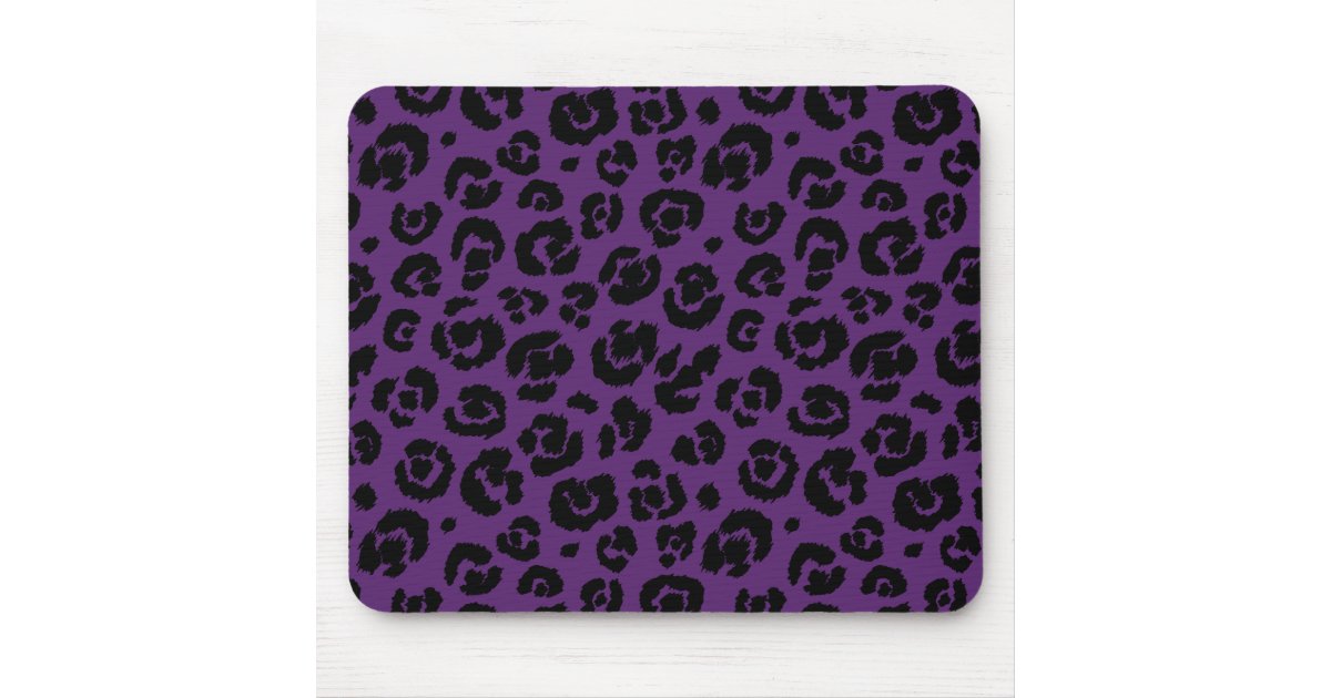 Purple Black Leopard Print Mouse Pad | Zazzle