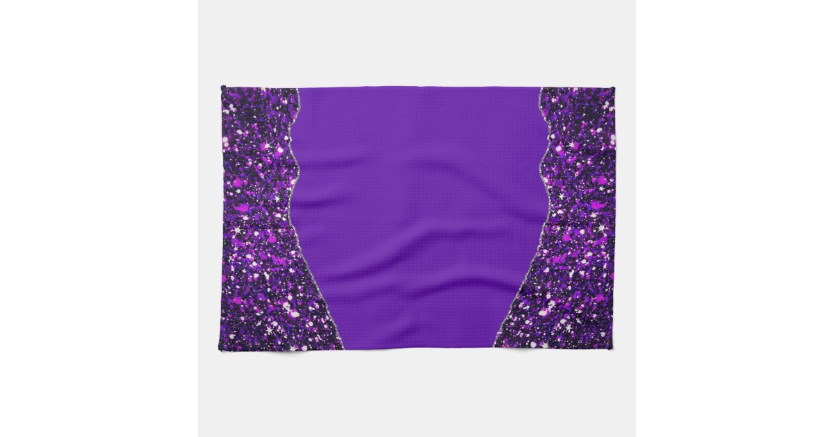 PURPLE BLACK MARBLE AGATE Table Runner Kitchen Towel | Zazzle