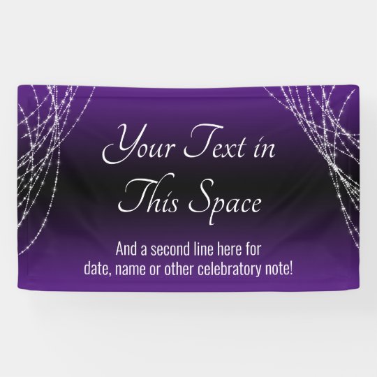Purple Black Ombre Light Strings Add Your Own Text Banner | Zazzle.com