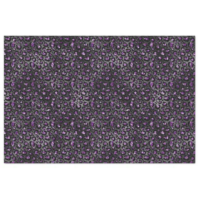 Purple Black Sparkle Leopard Print Tissue Paper | Zazzle