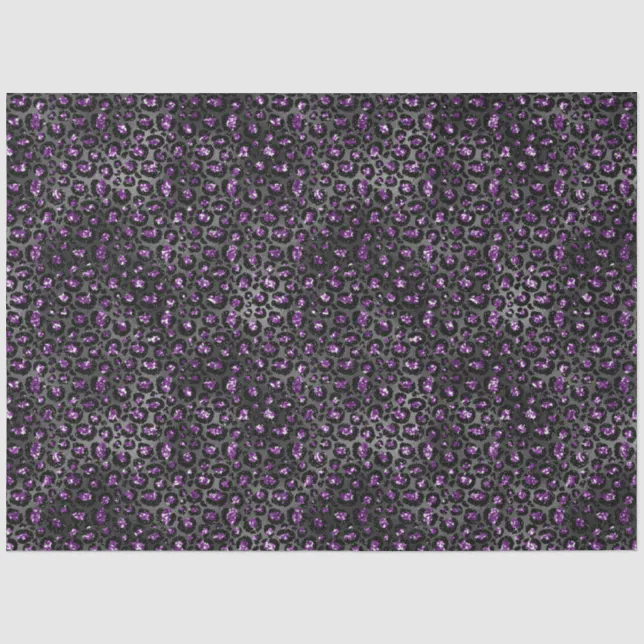 Purple Black Sparkle Leopard Print Tissue Paper | Zazzle