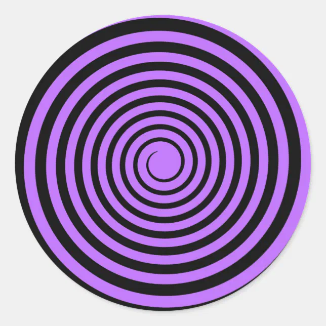 Purple & Black Spiral Customized Template Classic Round Sticker | Zazzle