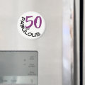 Purple & Black Typography | 50th Birthday Magnet | Zazzle
