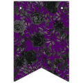 Purple Black Wedding Gothic Roses Bunting Flags | Zazzle