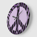 Purple Black Zebra Print Wall Clock | Zazzle