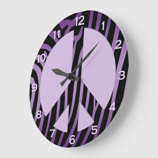 Purple Black Zebra Print Wall Clock | Zazzle