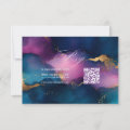 Purple, Blue, and Gold Alcohol Ink QR Code Wedding RSVP Card | Zazzle