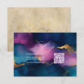 Purple, Blue, and Gold Alcohol Ink QR Code Wedding RSVP Card | Zazzle