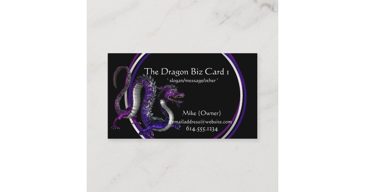 Purple & Blue Dragon Fantasy Business Card | Zazzle