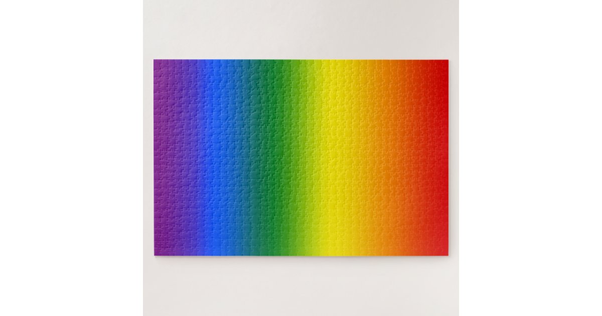 Purple Blue Green Yellow Orange Red Rainbow Ombre Jigsaw Puzzle Zazzle