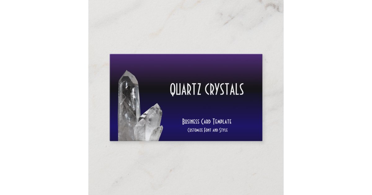 Purple Blue Healing Crystals Quartz Business Card | Zazzle