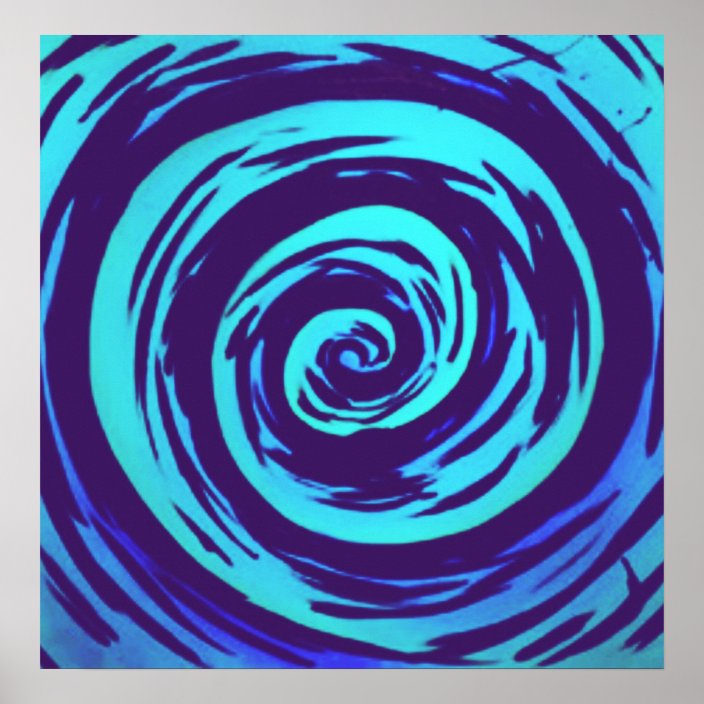 Purple & Blue Hypnotic Swirl Art Poster | Zazzle.com