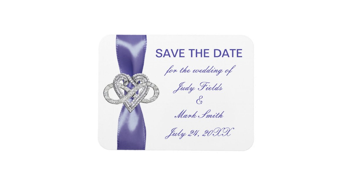 Purple Blue Infinity Heart Save The Date Magnet | Zazzle