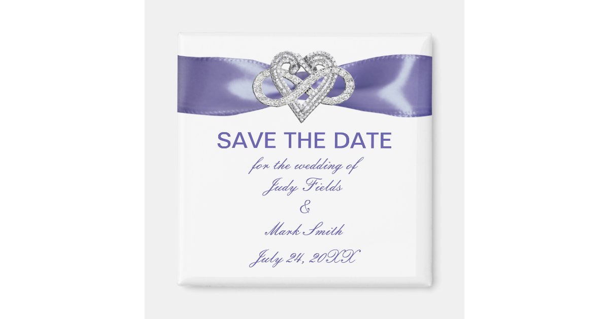 Purple Blue Infinity Heart Save The Date Magnet | Zazzle