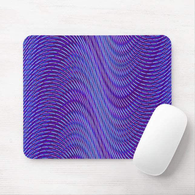 Purple & Blue Lines - Psychedelic, Trippy Stripes Mouse Pad | Zazzle