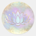 purple blue lotus logo classic round sticker | Zazzle