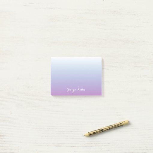 Purple Blue Ombre Gradient Personalized Post-it Notes | Zazzle