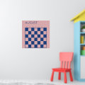 Purple Blue Undated Checkered August Calendar Poster | Zazzle