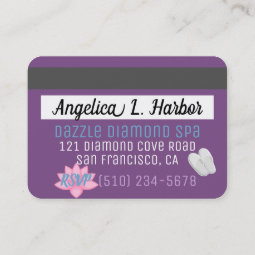 Purple|Blue VIP Pass| Credit Card Spa invitations | Zazzle