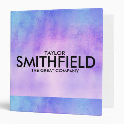 Purple Blue Watercolor Simple 3 Ring Binder | Zazzle
