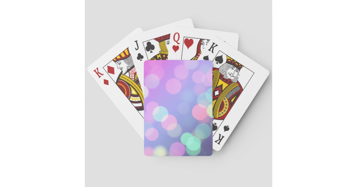 Purple Bokeh Lights Playing Cards | Zazzle
