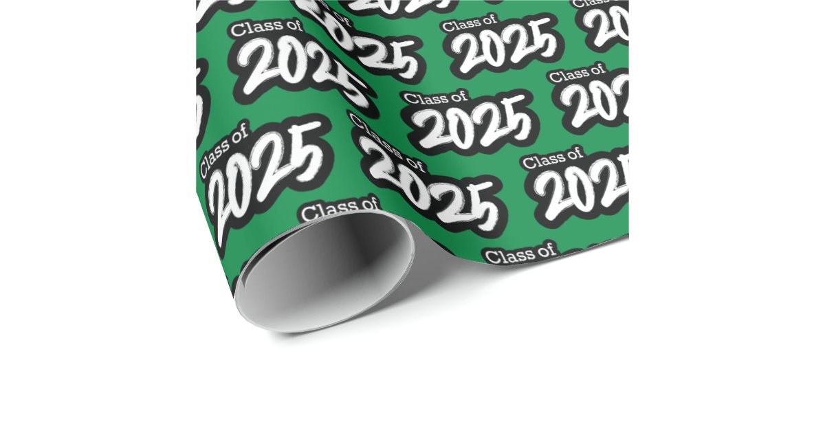 Purple Bold Brush Class of 2025 Wrapping Paper | Zazzle