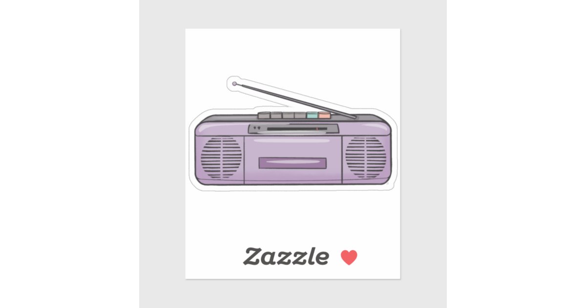 Purple boom box sticker | Zazzle