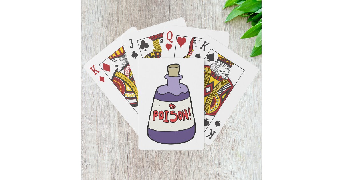 Purple Bottle Of Poison Poker Cards | Zazzle