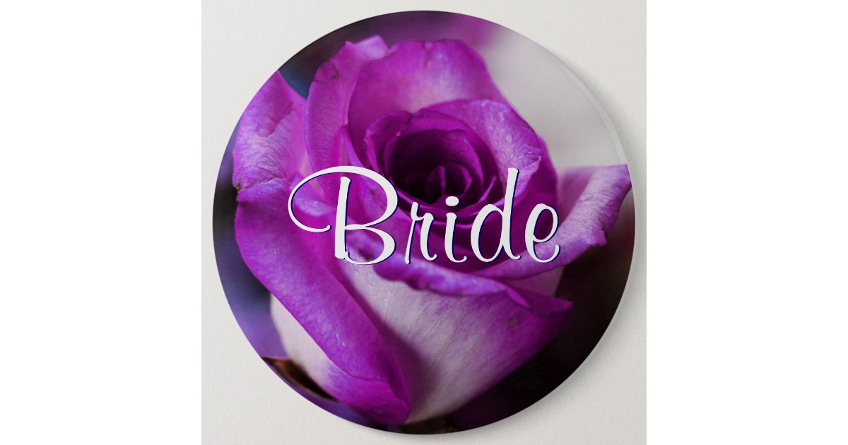 Purple Bride Rose Button | Zazzle