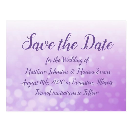 Purple Bubbles Personalized Save the Date Postcard | Zazzle.com