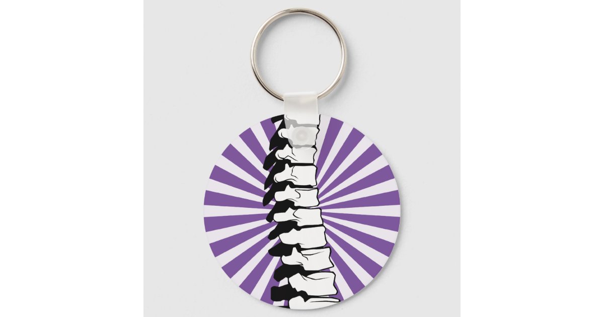 Purple Burst Spine Keychain | Zazzle