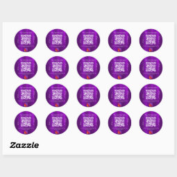 Purple business qr code instagram classic round sticker | Zazzle