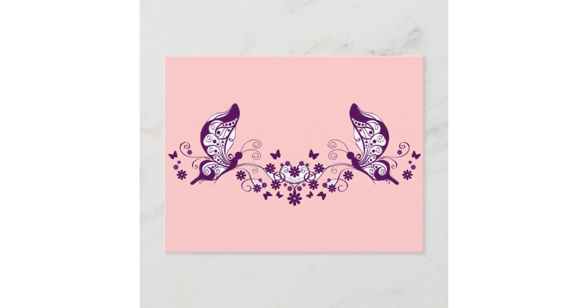Purple Butterflies Postcard | Zazzle
