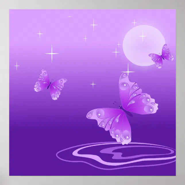Purple Butterflies Poster | Zazzle