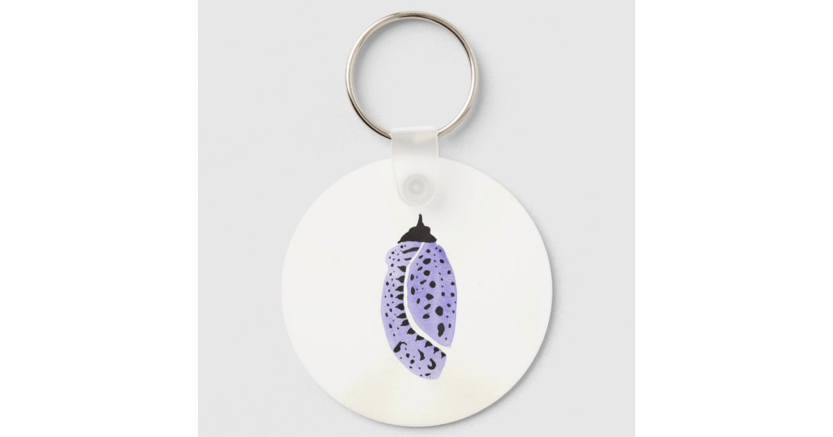 Purple Butterfly Cocoon Keychain | Zazzle