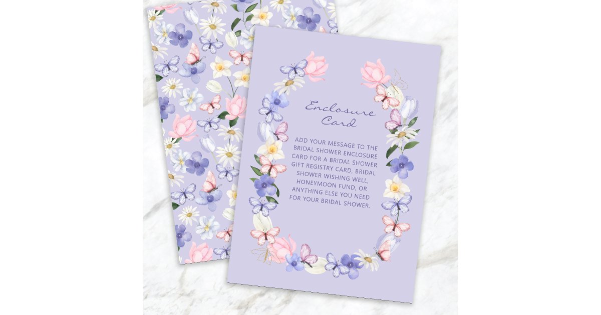 Purple Butterfly Enclosure Card | Zazzle